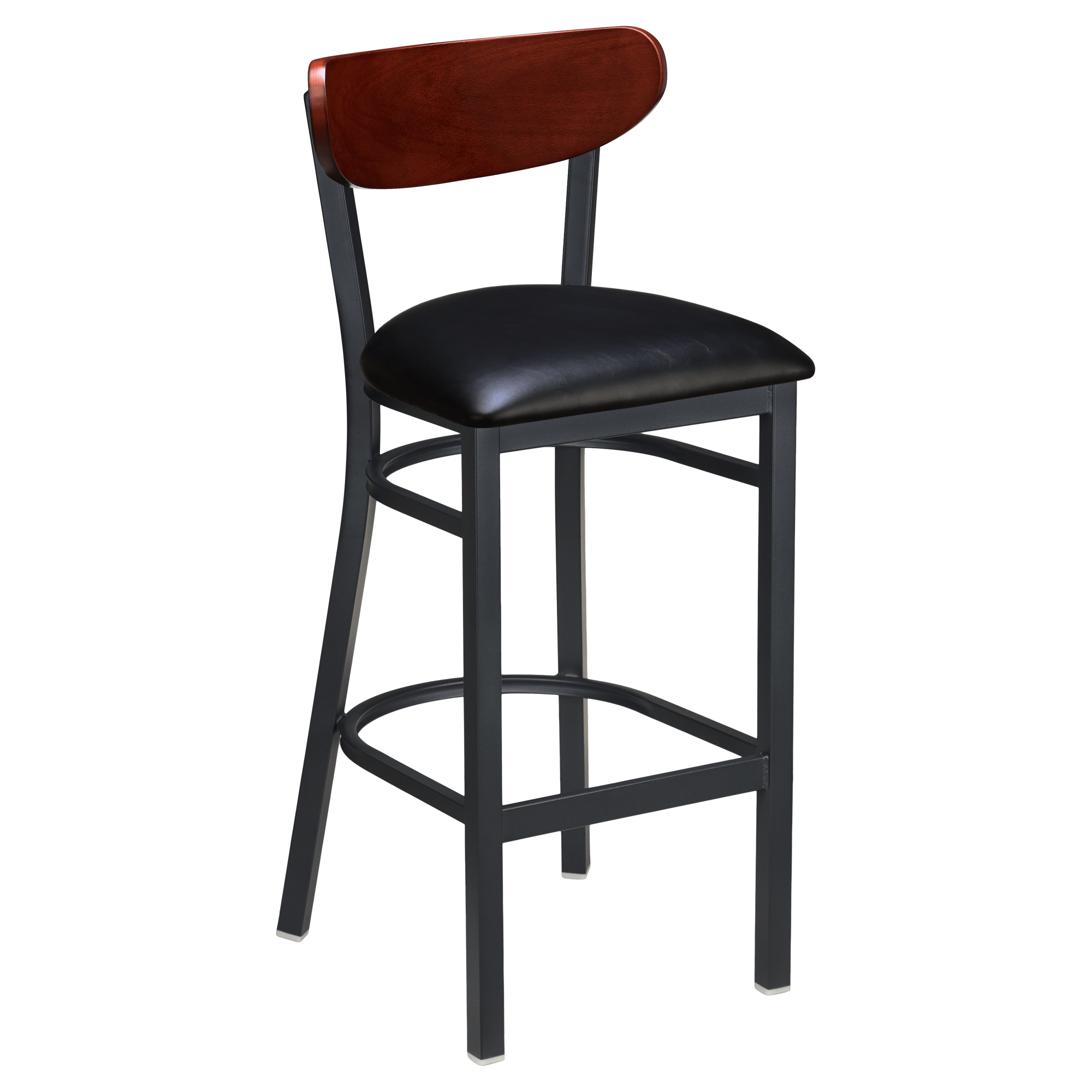 Curvy Metal Bar Stool with Wood Back
