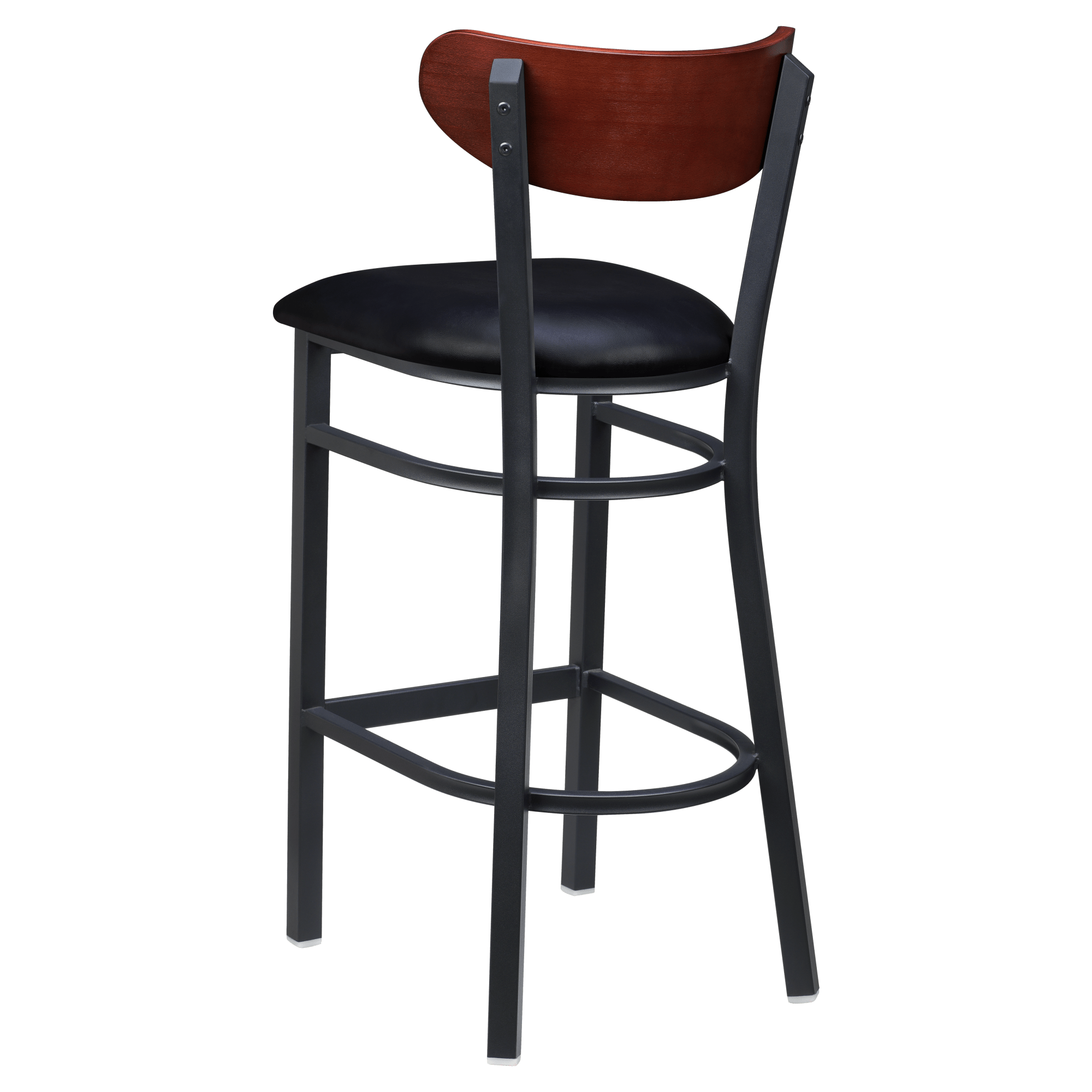 Curvy Metal Bar Stool with Wood Back