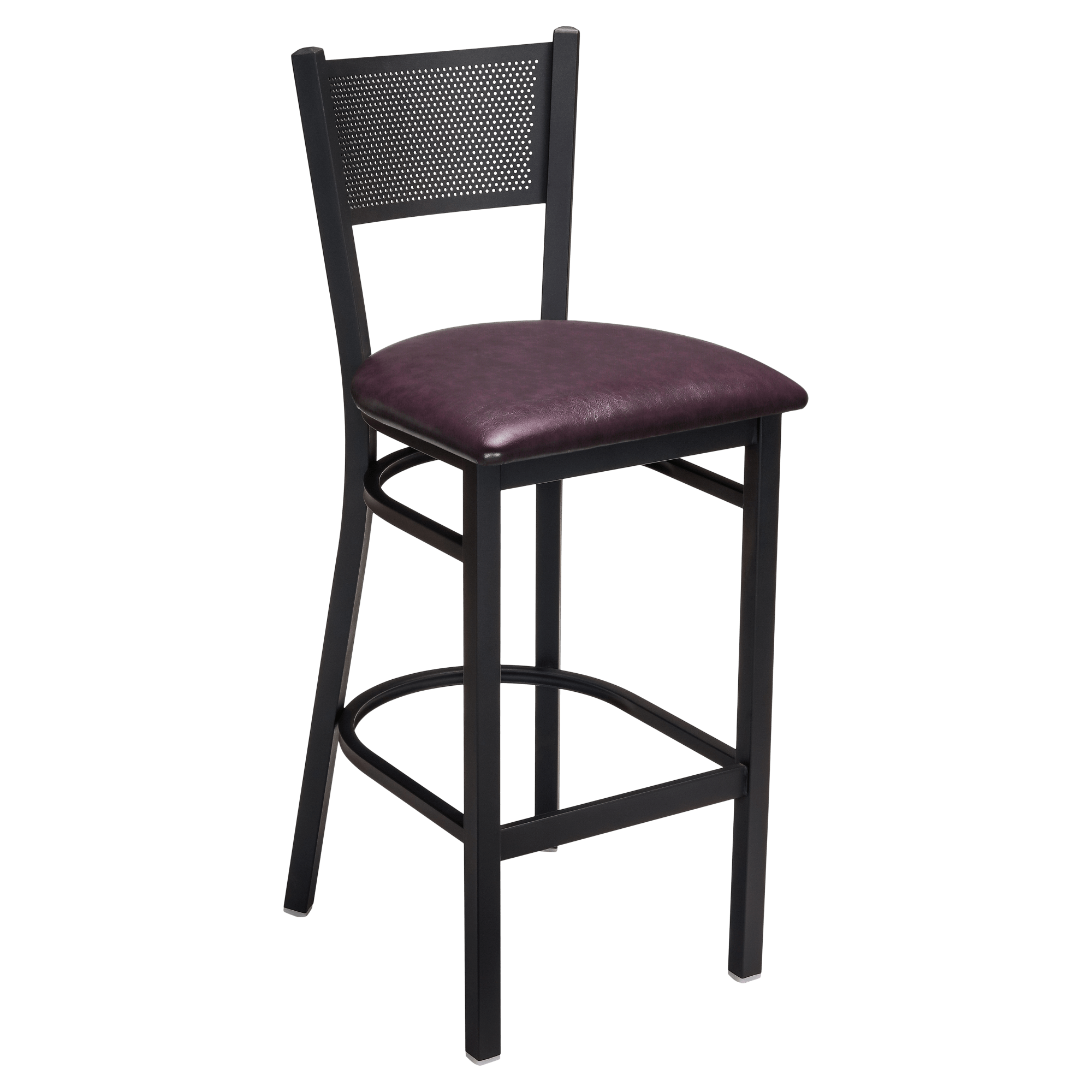 Metal Checker Back Bar Stool