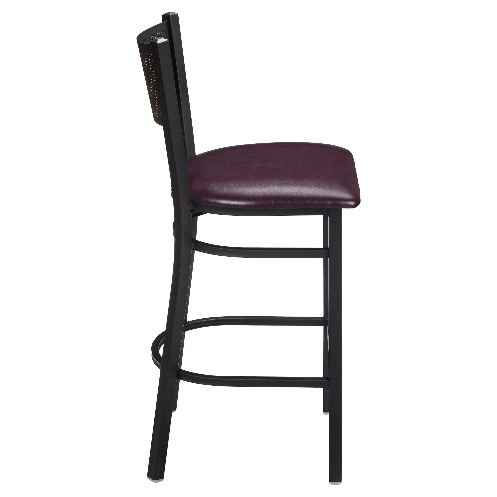Metal Checker Back Bar Stool