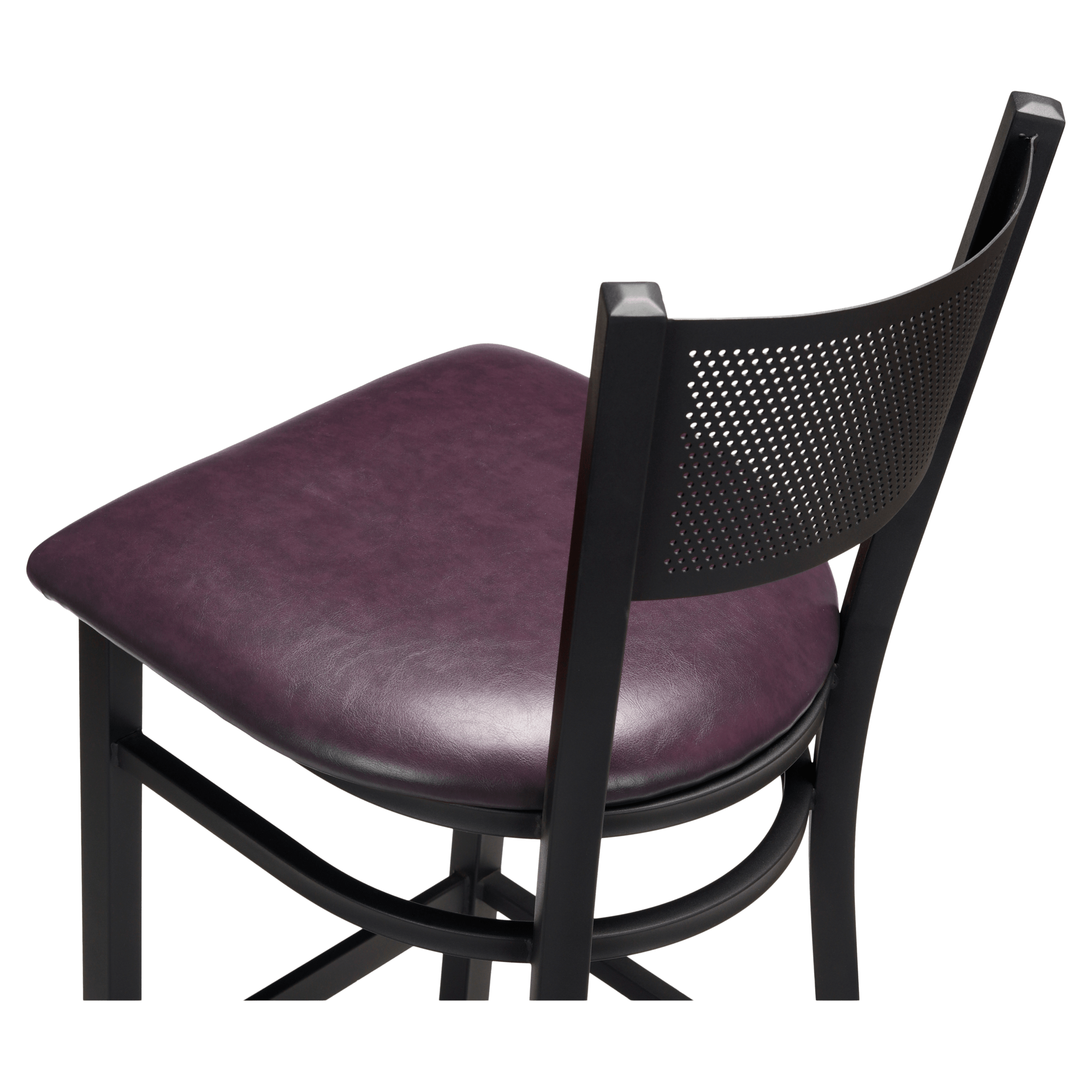 Metal Checker Back Bar Stool