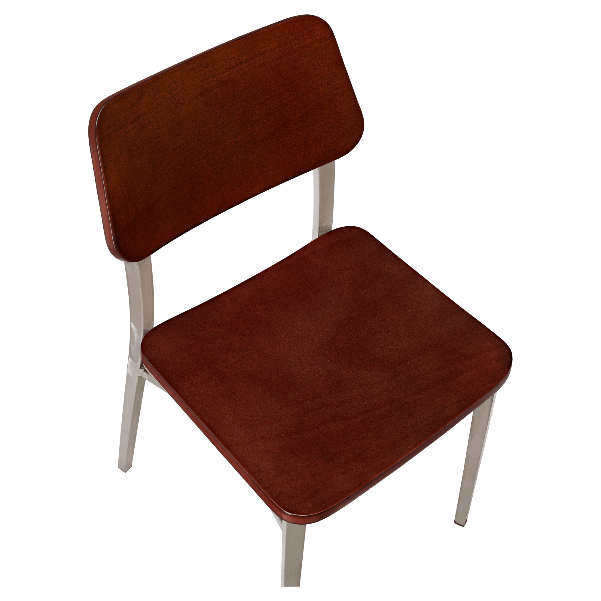 Luca Metal Chair with Wood Back in Clear Coat Finish