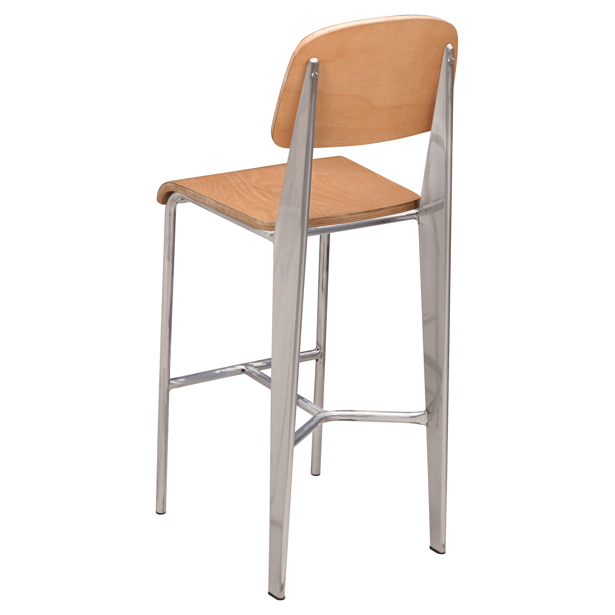 Nico Bar Stool with Wood Back in Clear Coat Finish