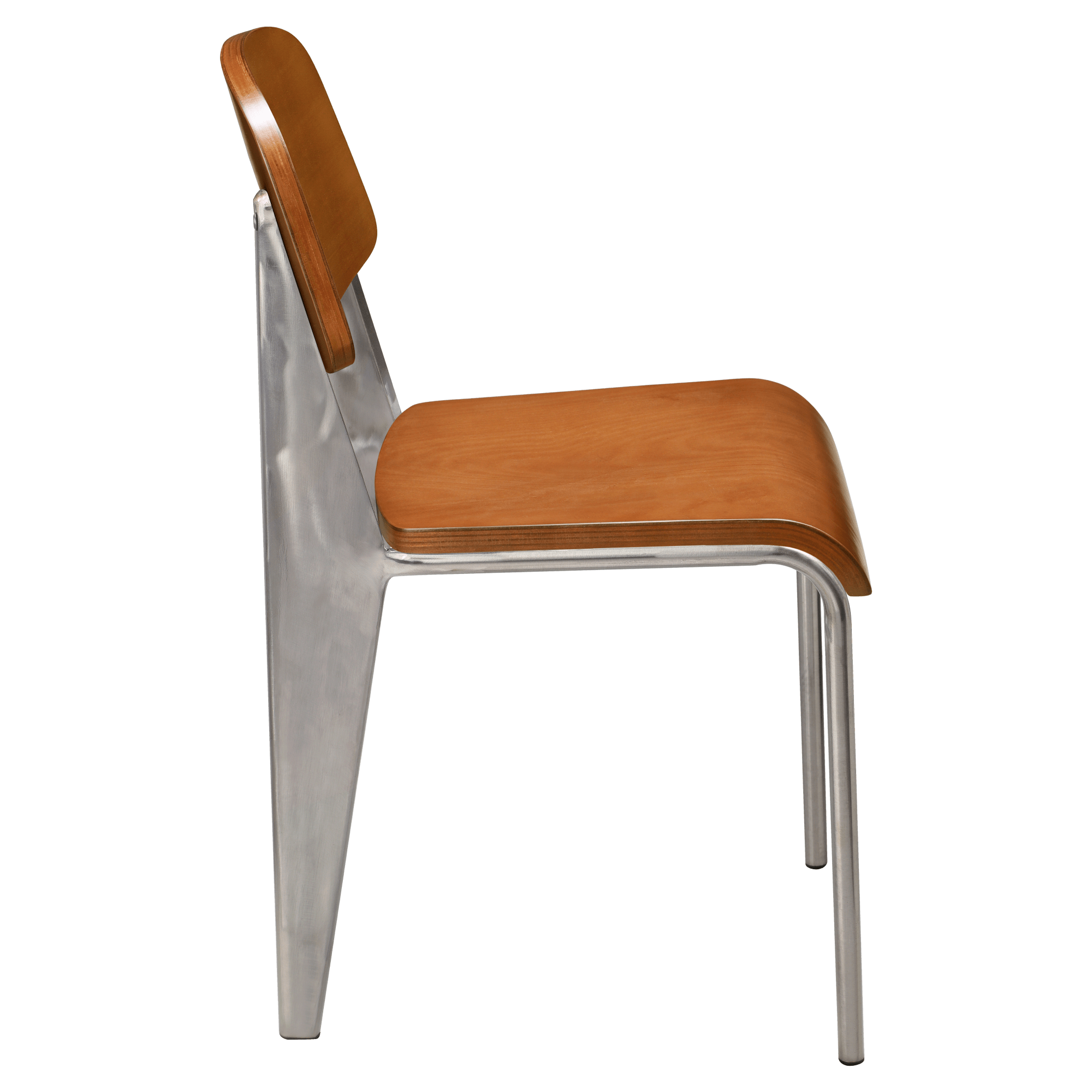 Nico Metal Chair with Wood Back in Clear Coat Finish