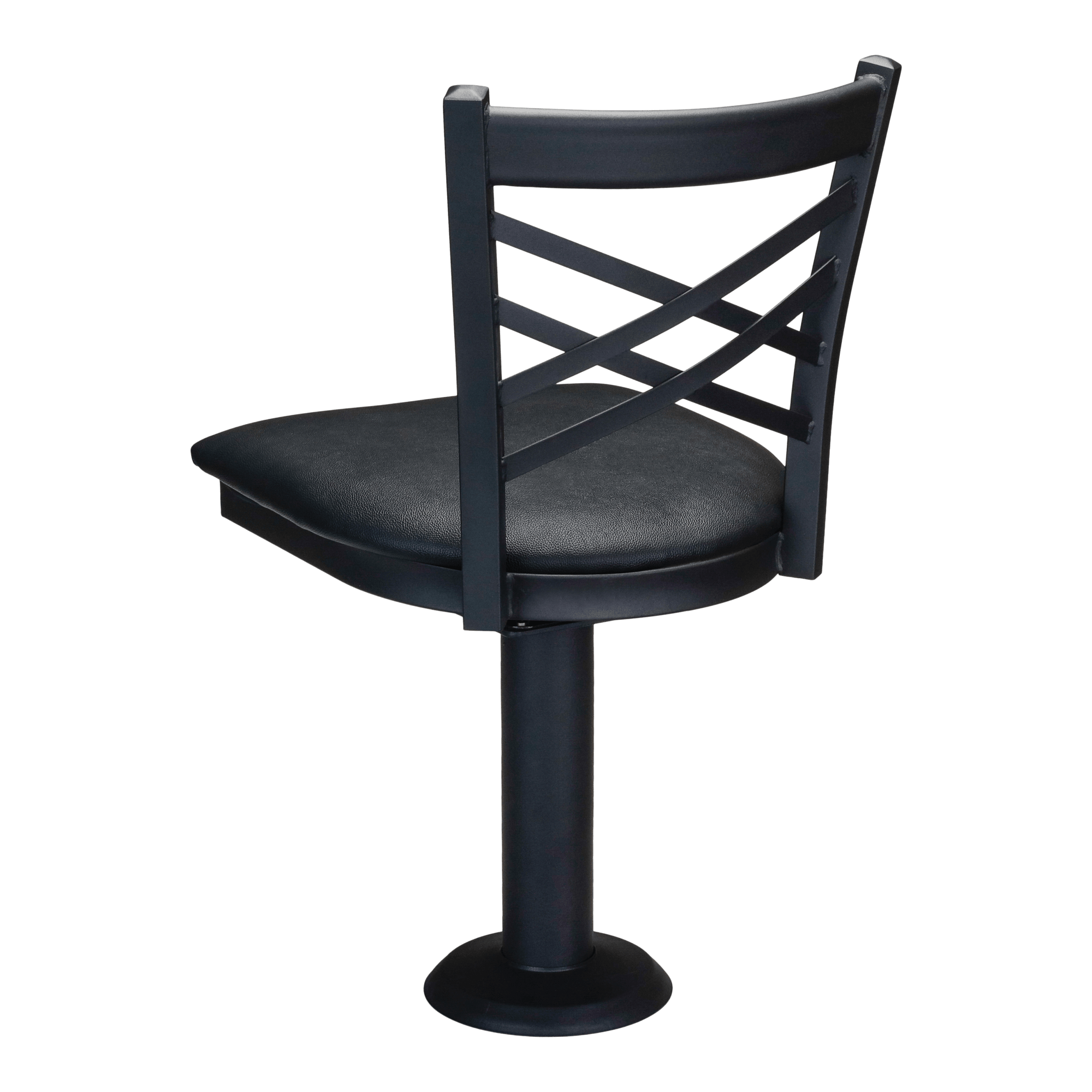 X Back Bolt Down Swivel Metal Chair