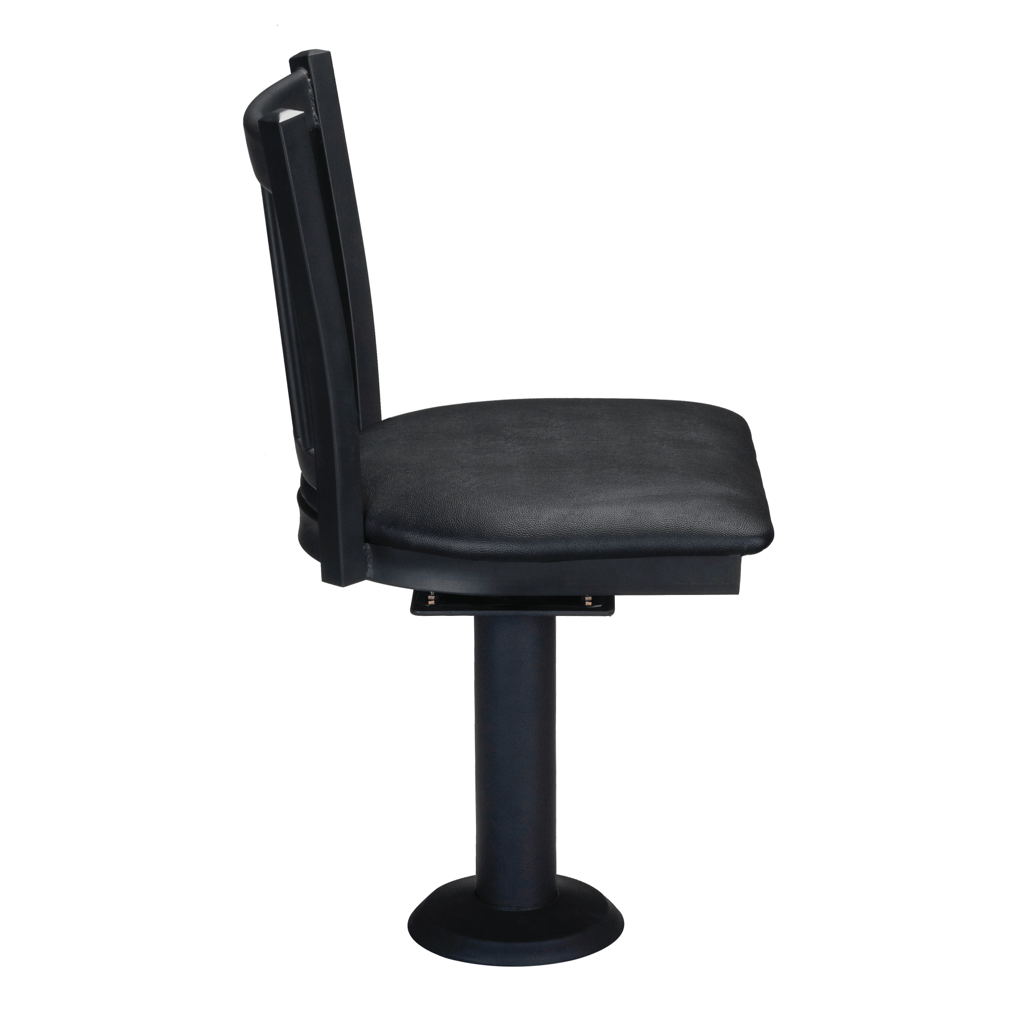 Vertical Slat Bolt Down Swivel Metal Chair