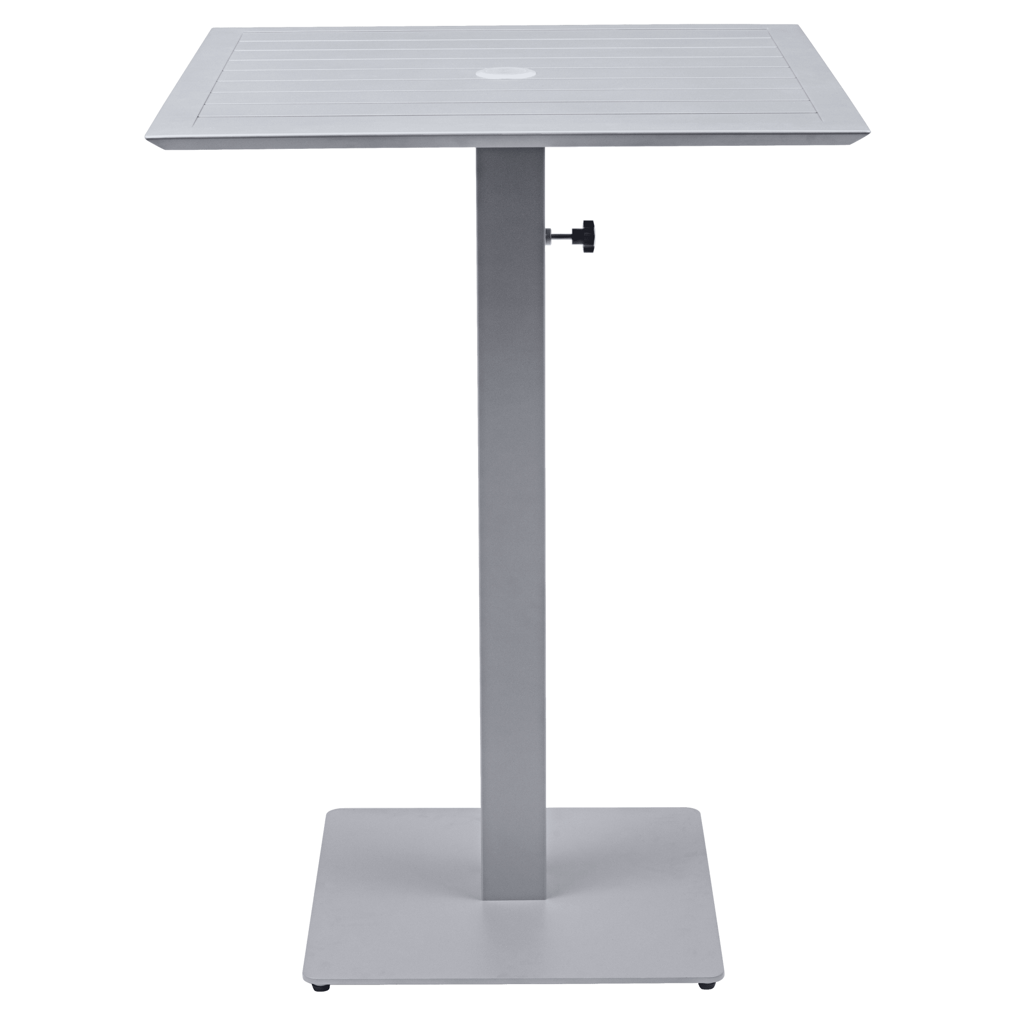 Ella Bar Table Set in Titanium Gray with Umbrella Base