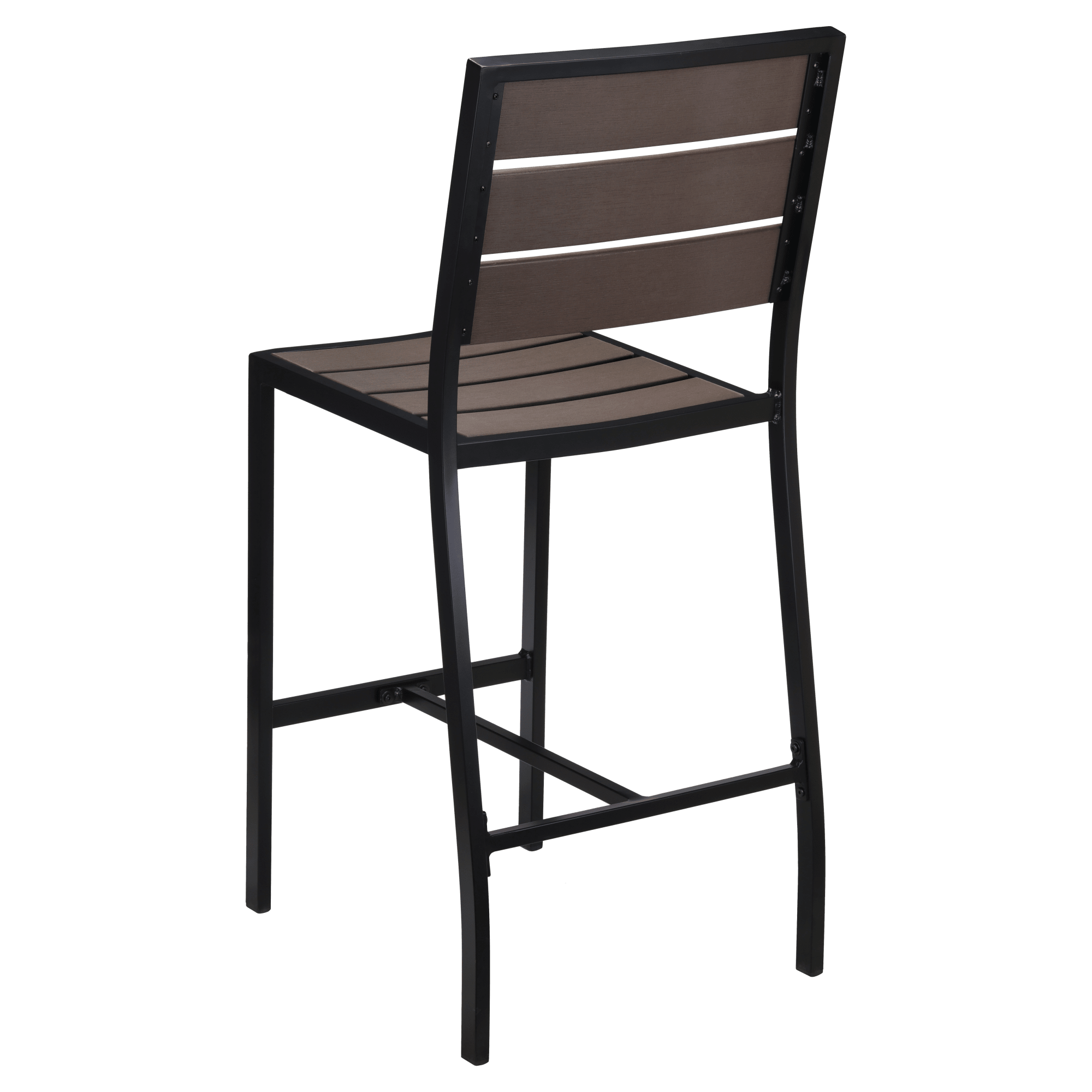 Black Aluminum & Faux Teak Bar Beight Patio Set