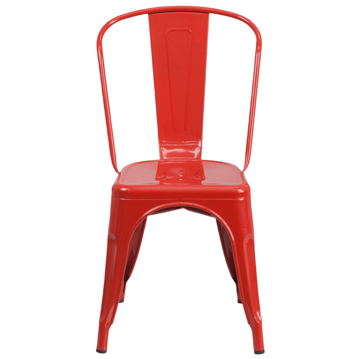 Red Bistro Style Metal Chair