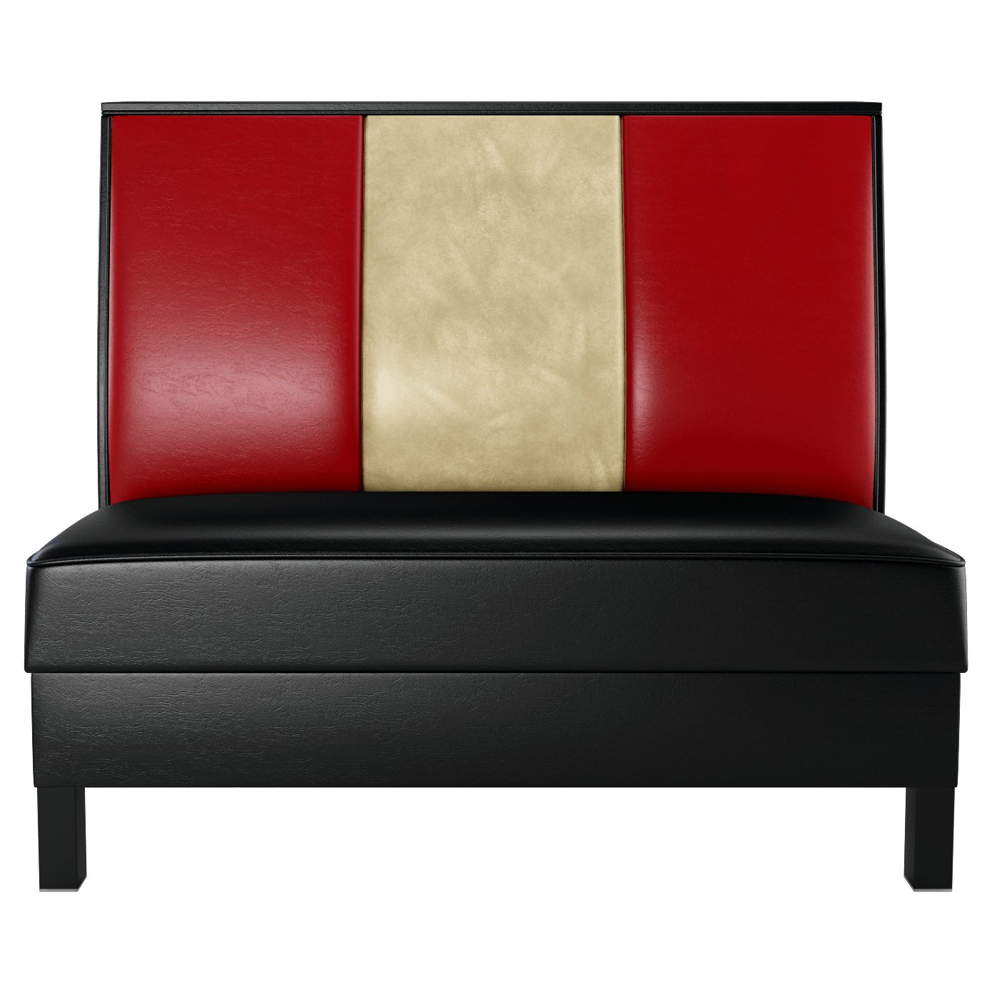 3 Channels Back Restaurant Booth with Metal Legs