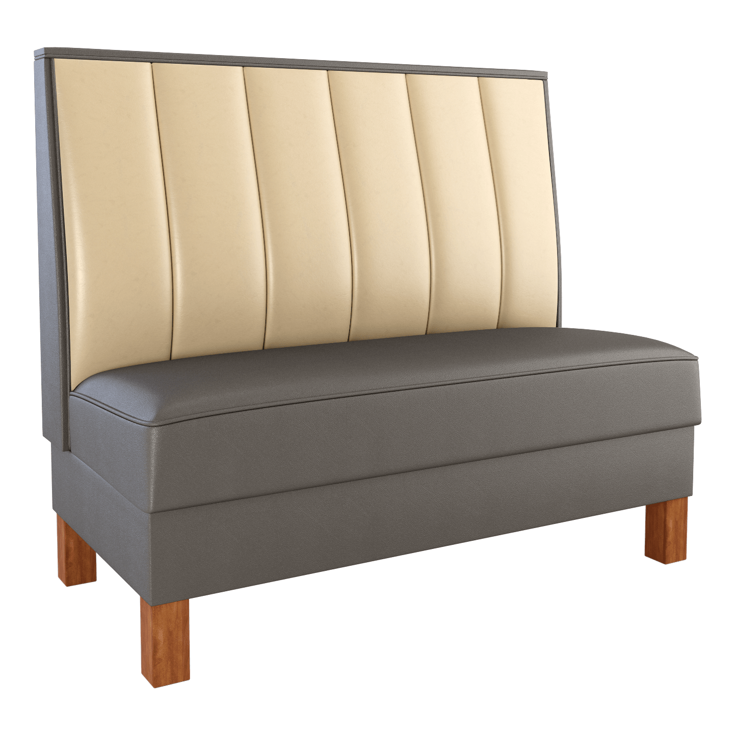 6 Channels Back Restaurant Booth with Wood Legs