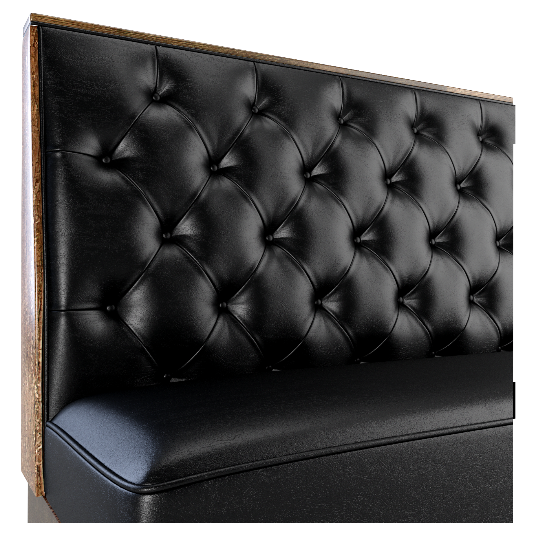 Button Tufted Back Restaurant Booth with Laminate Base