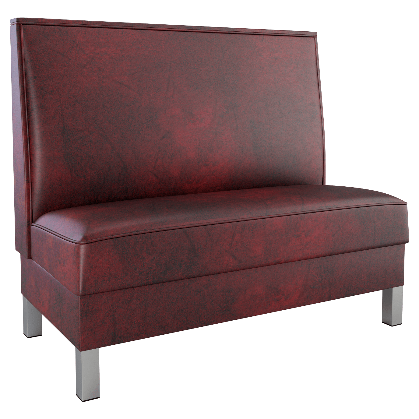 Plain Back Restaurant Booth with Metal Legs