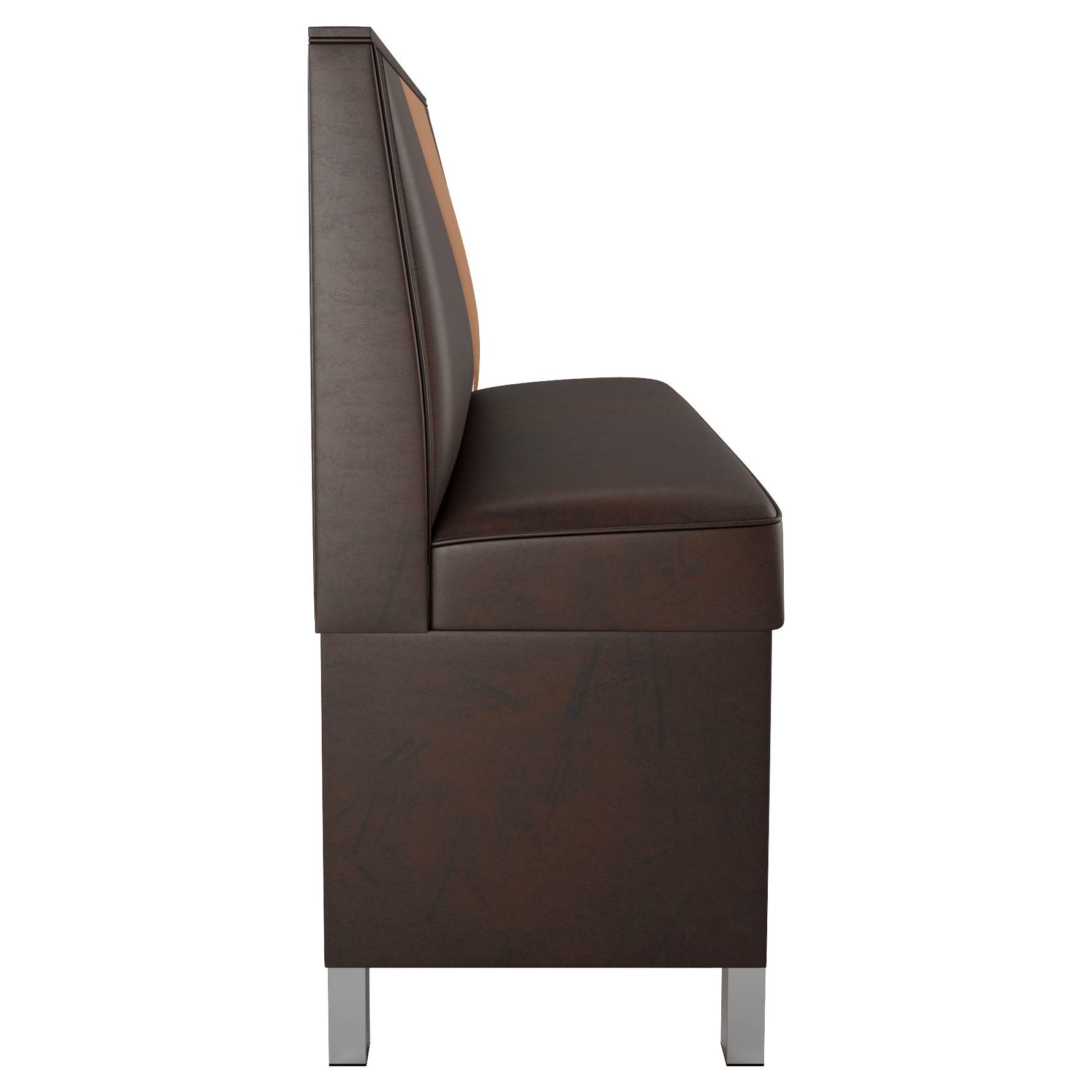 V Shape Back Restaurant Booth with Metal Legs - Bar Height