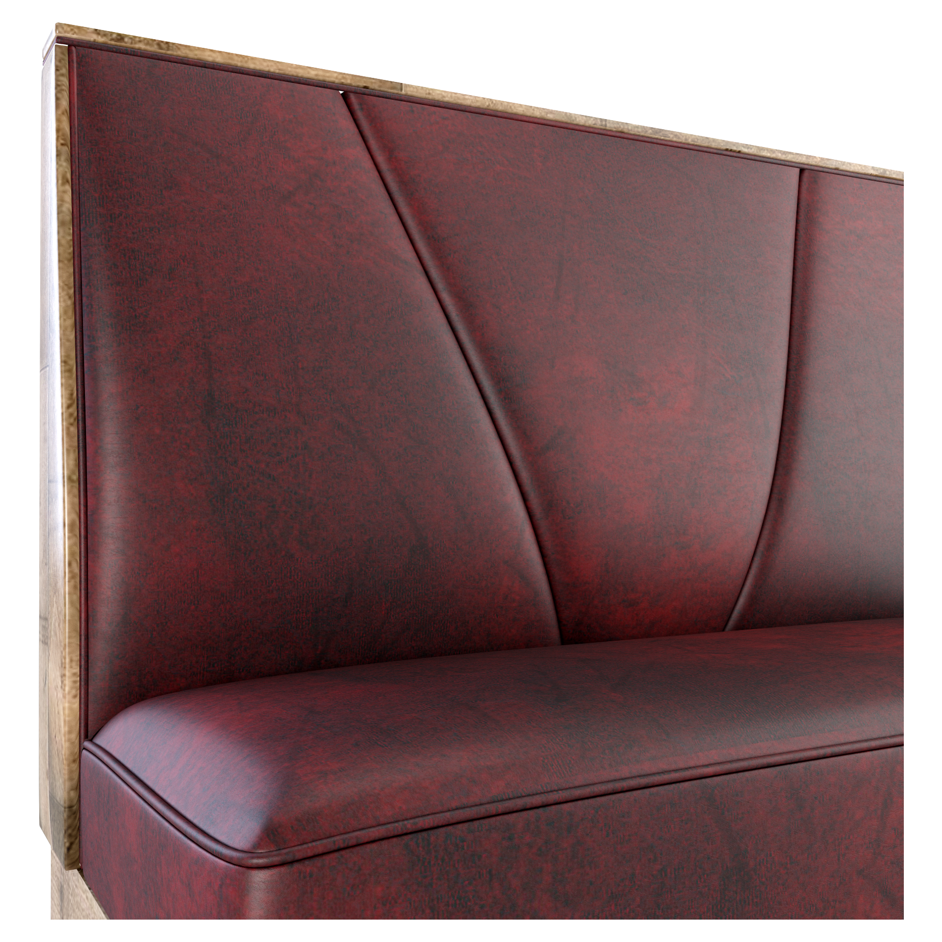 V Shape Back Restaurant Booth with Laminate Base