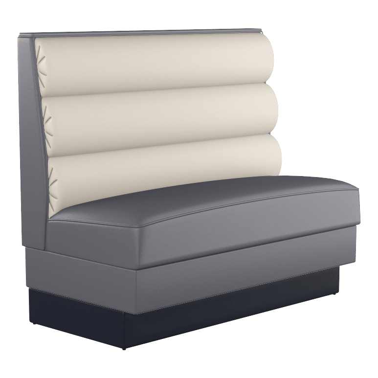 Horizontal 3 Channel Back Restaurant Booth with Padded Base