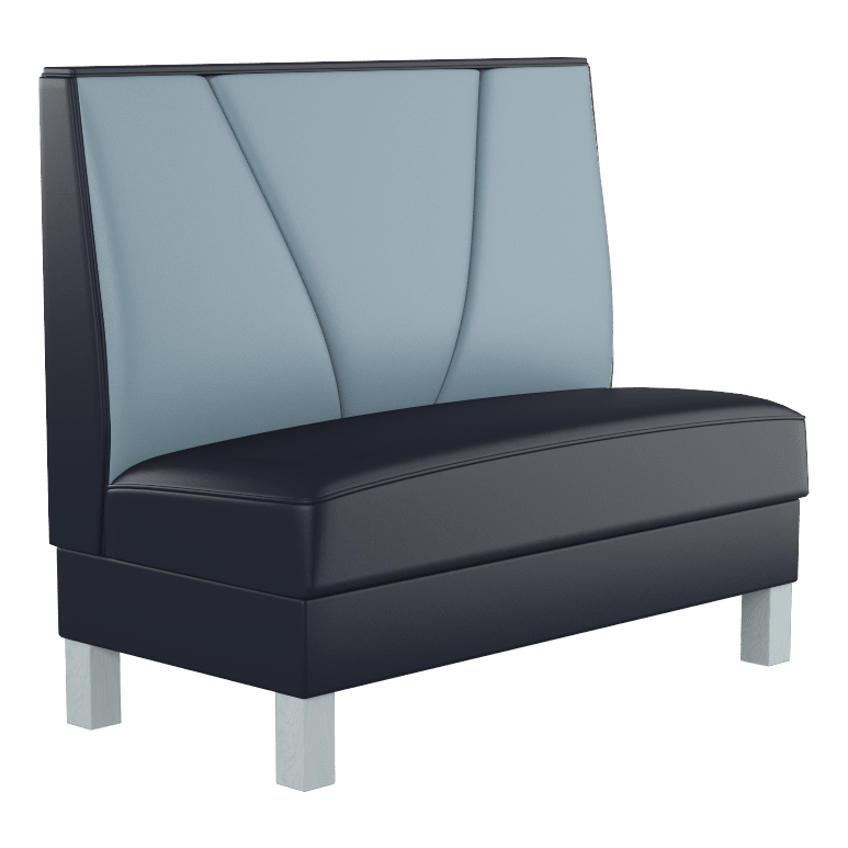 V Shape Back Restaurant Booth with Wood Legs